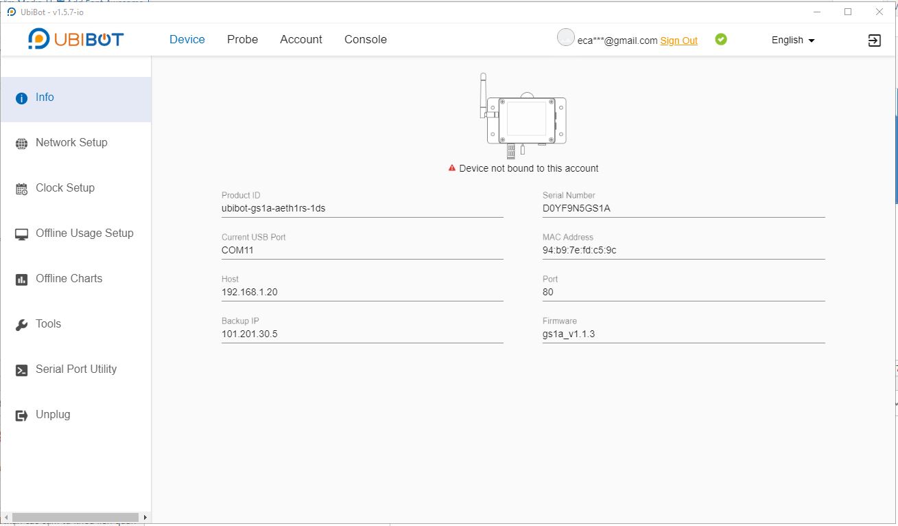 Hướng dẫn kết nối thiết bị Ubibot với WiFi bằng phần mềm - UbiBot